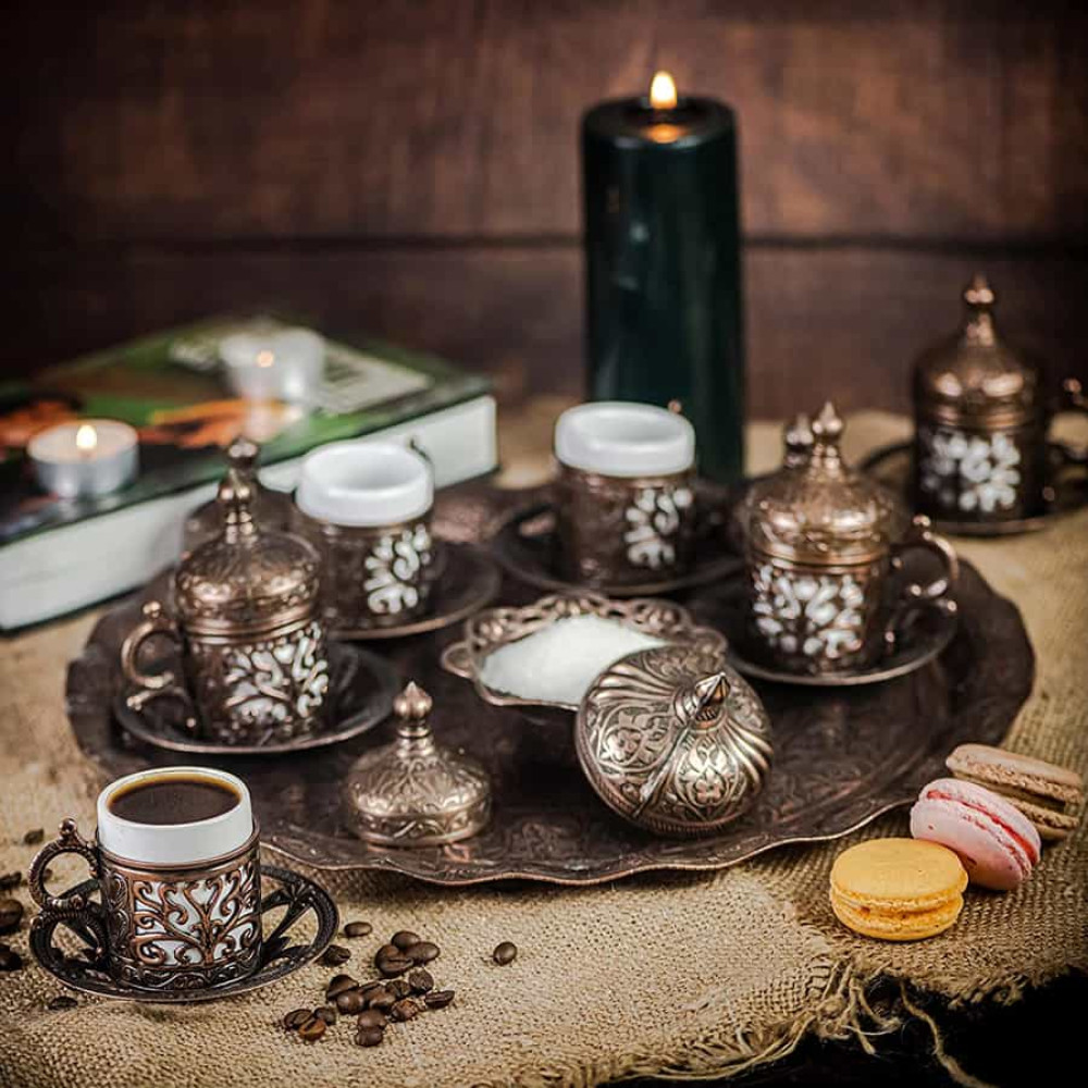 Luxurious Ottoman Turkish Set of Coffee Cups, 6 Pieces